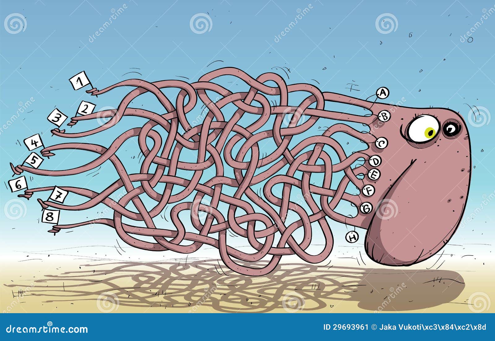 Octopus Maze Game stock vector. Illustration of long - 29693961