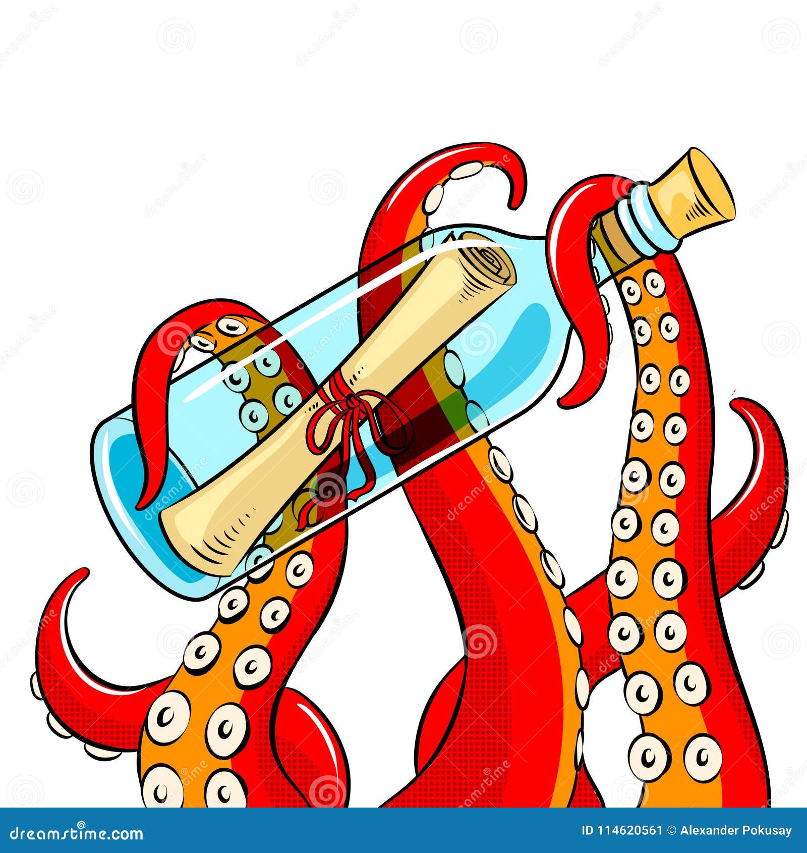 Octopus Hold The Sign Vector Illustration | CartoonDealer.com #34562018