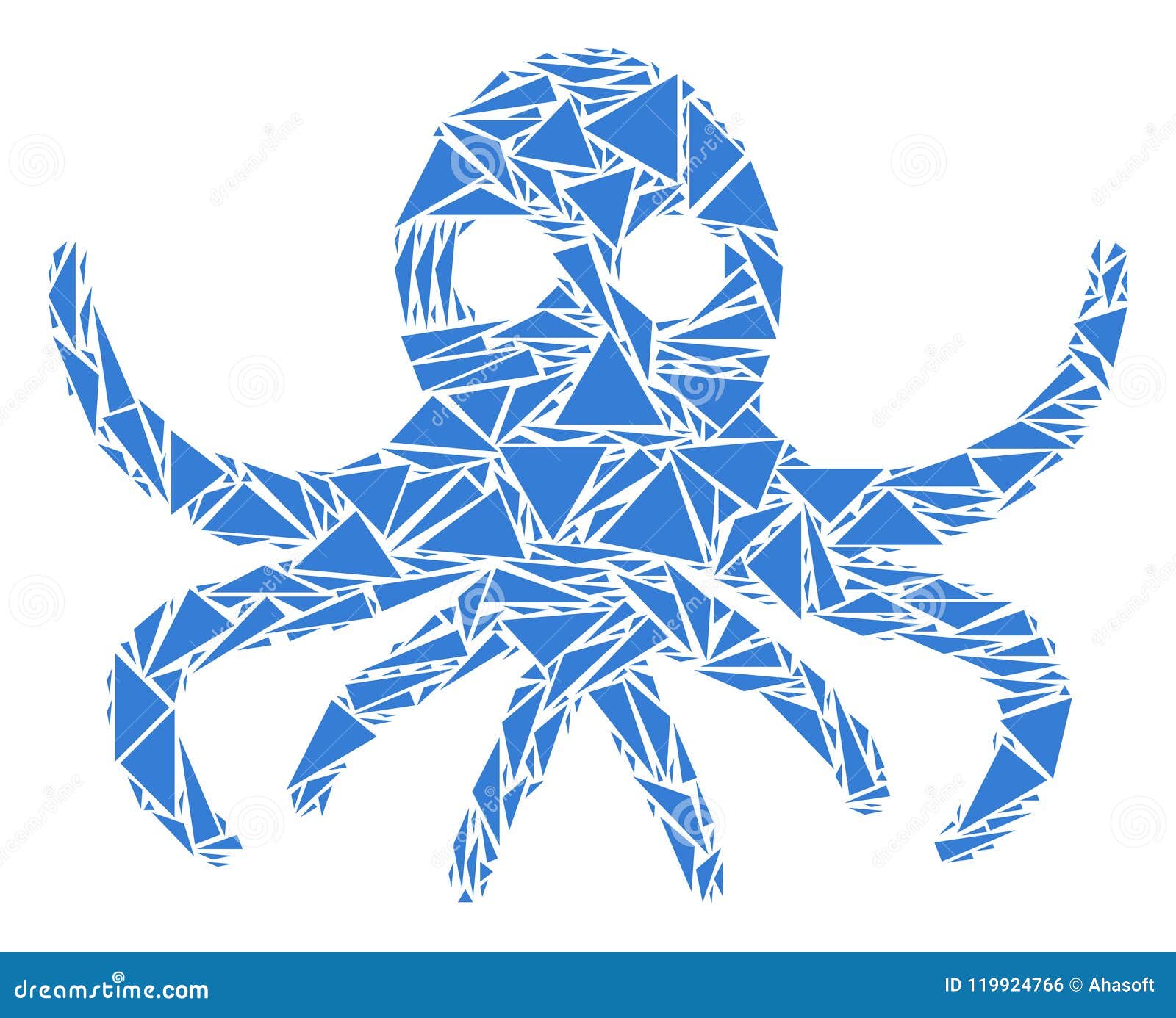 Octopus Collage of Triangles Stock Vector - Illustration of shape ...