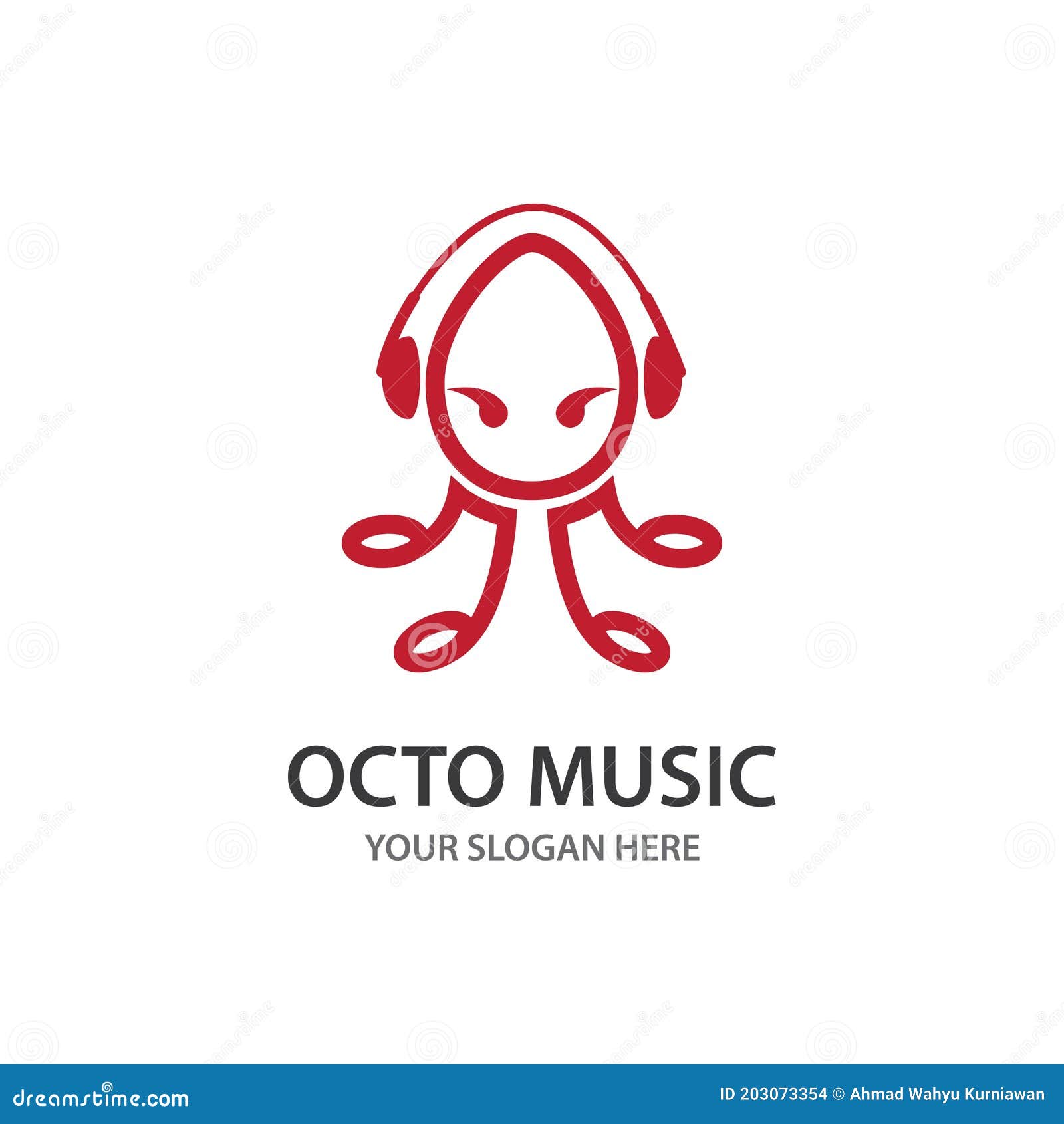Octopus music stock vector. Illustration of concept - 203073354