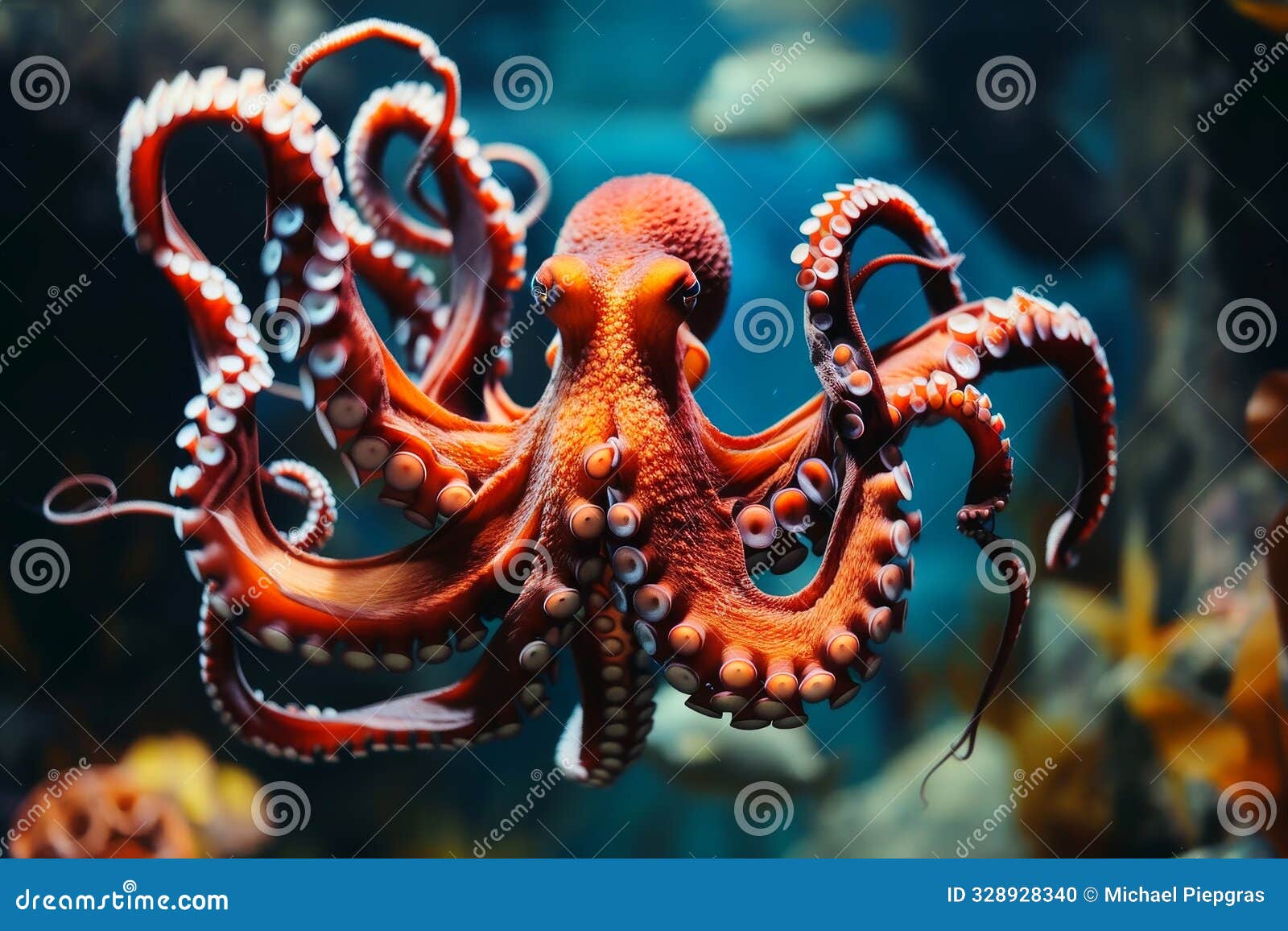 An Octopus in the Ocean Under Water Stock Photo - Image of ecosystem ...
