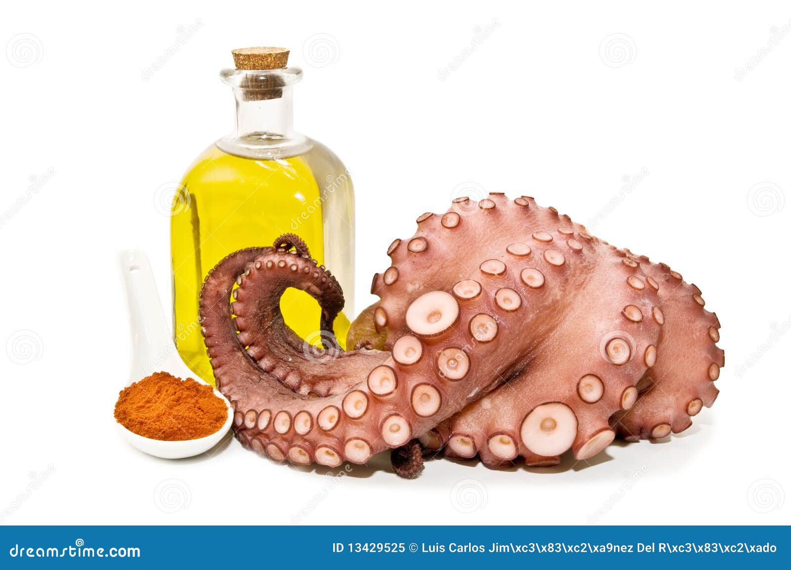 Octopus and oil stock image. Image of peppers, decorate - 13429525