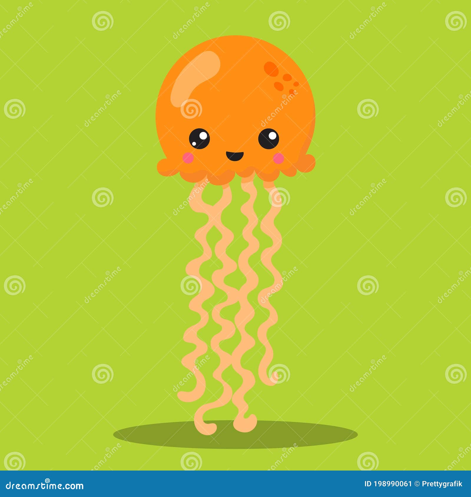 Octopus orange jelly 06 stock vector. Illustration of jelly - 198990061