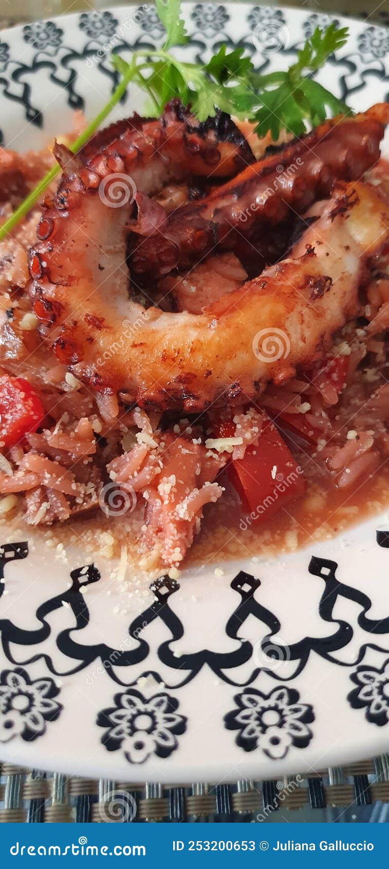 Octopus rice seafood stock image. Image of cuisine, fruit - 253200653