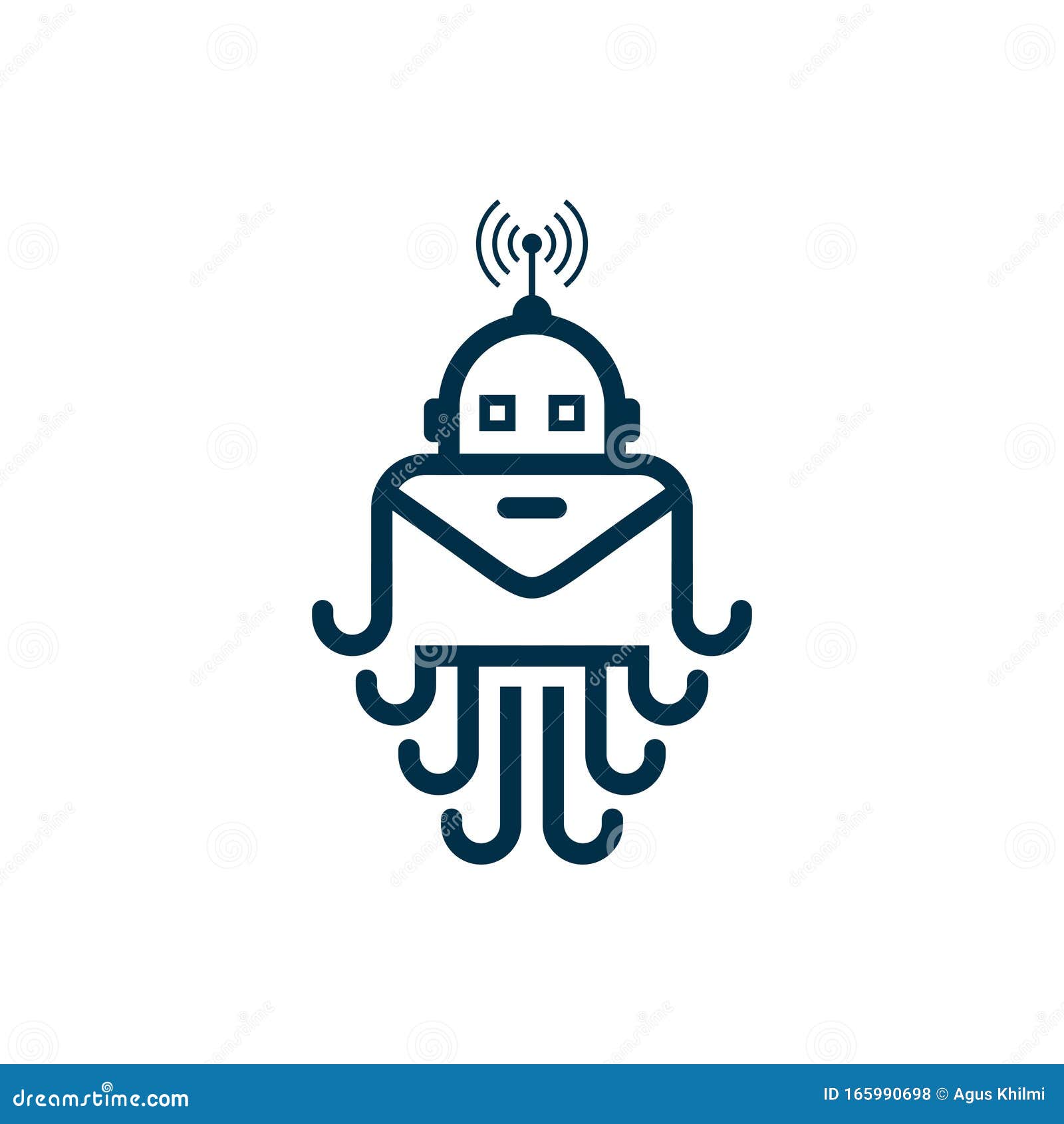 Octopus robot logo vector stock illustration. Illustration of poster ...