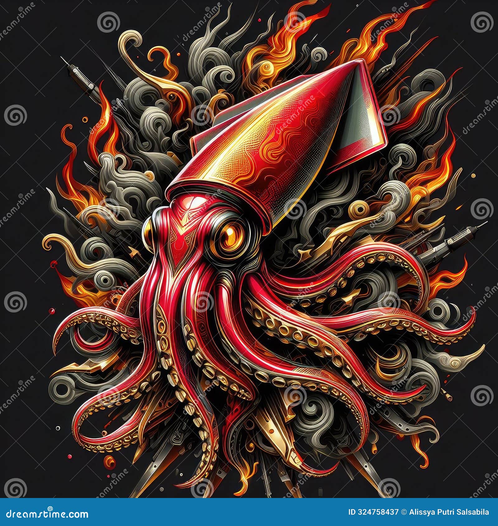 Octopus Robot Logo Vector Stock Image | CartoonDealer.com #165990745
