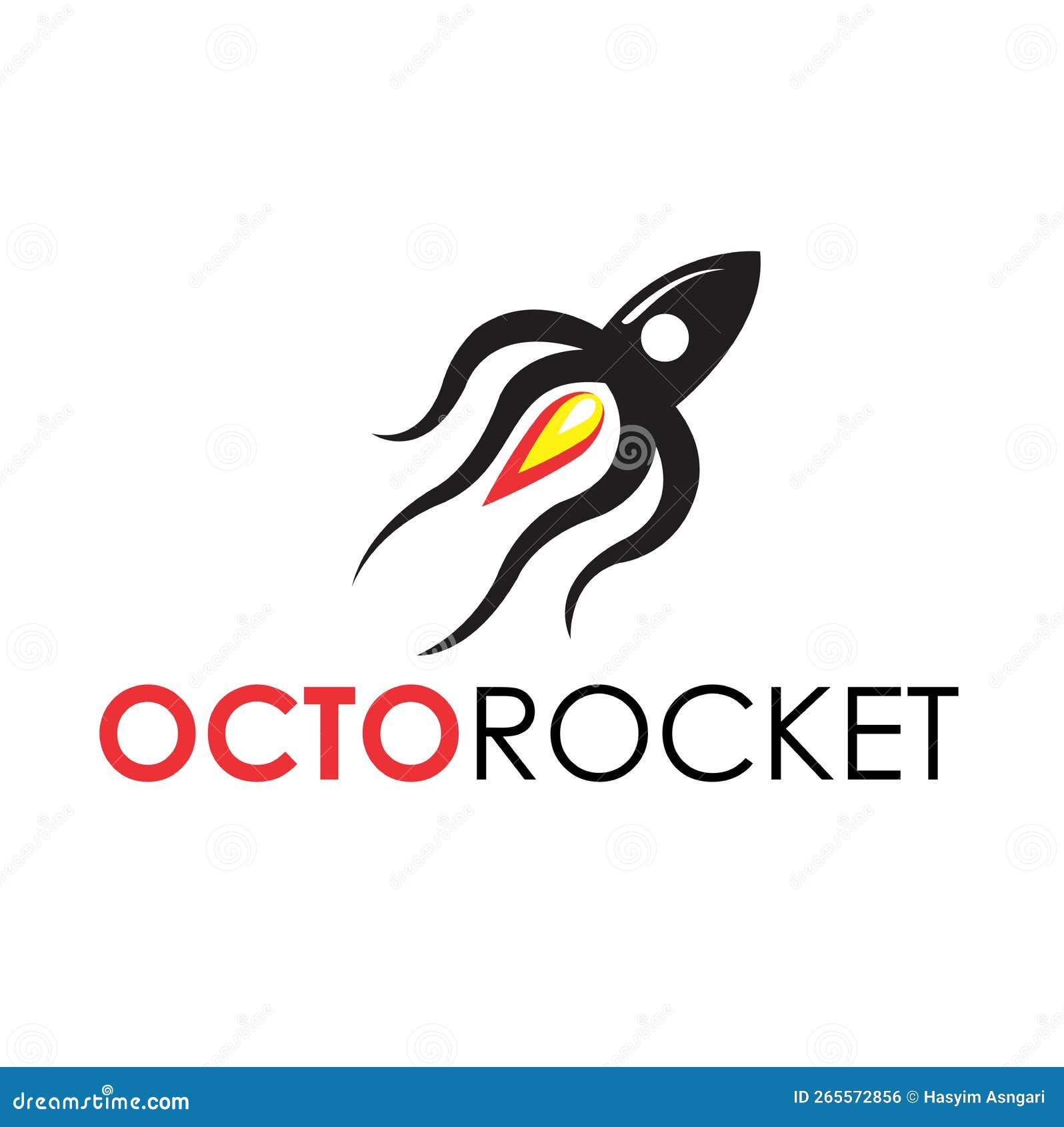 Octopus Rocket Logo Design Concept Stock Vector - Illustration of ...