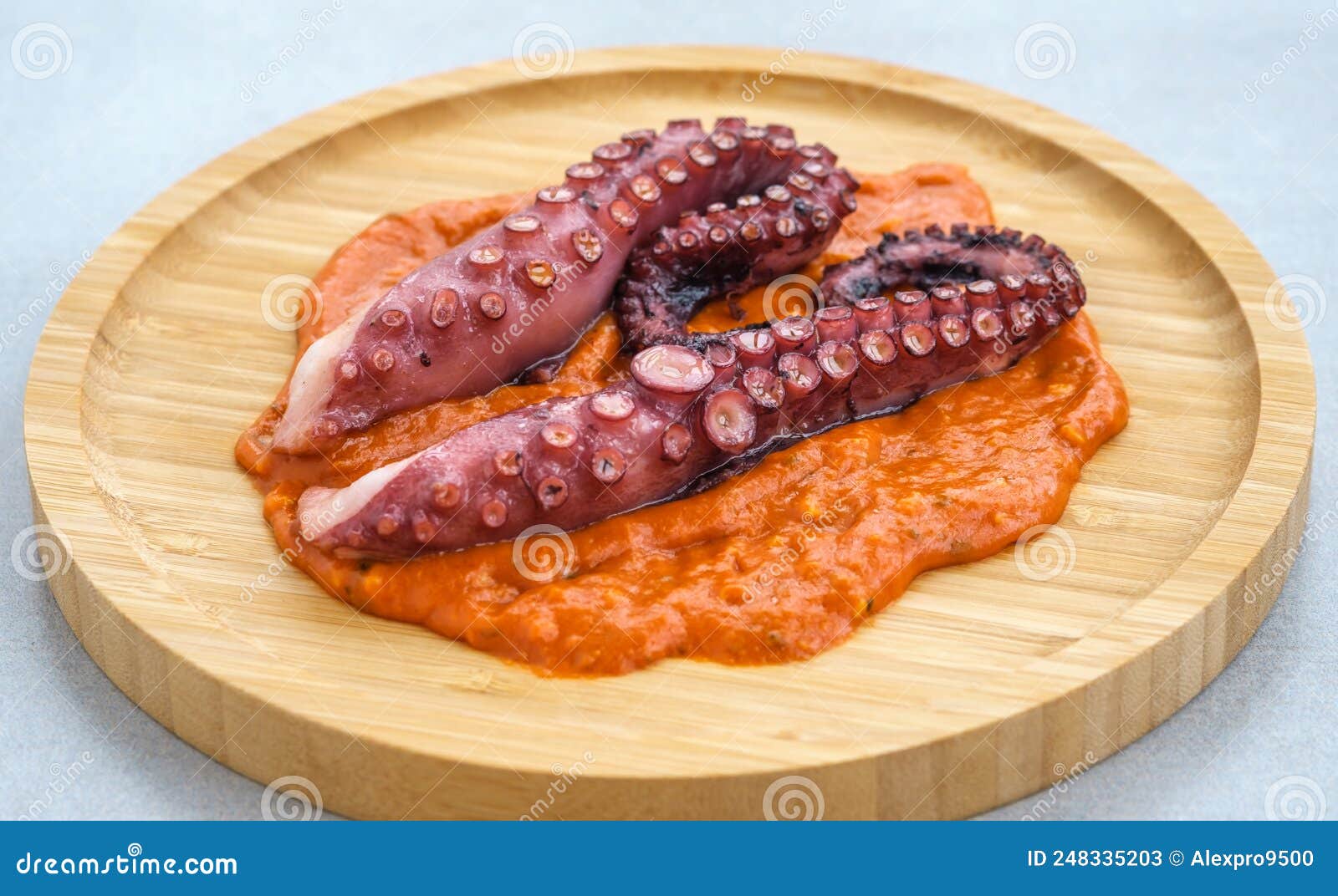 Octopus with romesco sauce stock image. Image of spanish - 248335203
