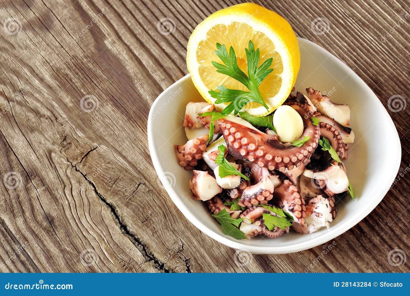 Octopus salad stock photo. Image of sucker, herbs, store - 28143284