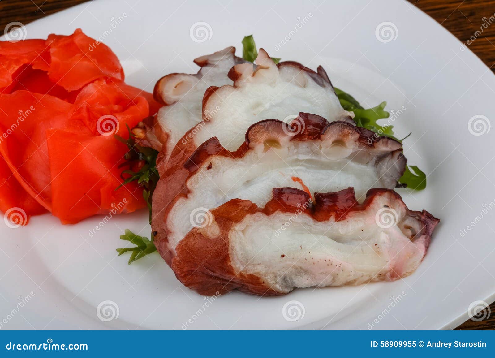 Octopus sashimi stock image. Image of health, japan, tasty - 58909955