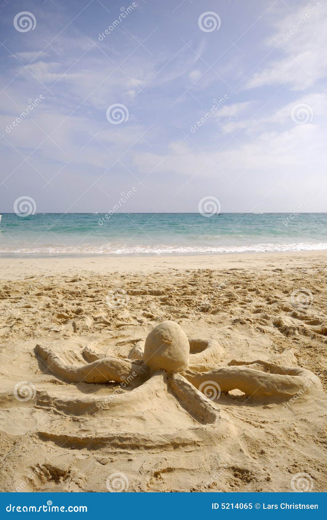 Octopus sculpture on beach stock image. Image of exotic - 5214065
