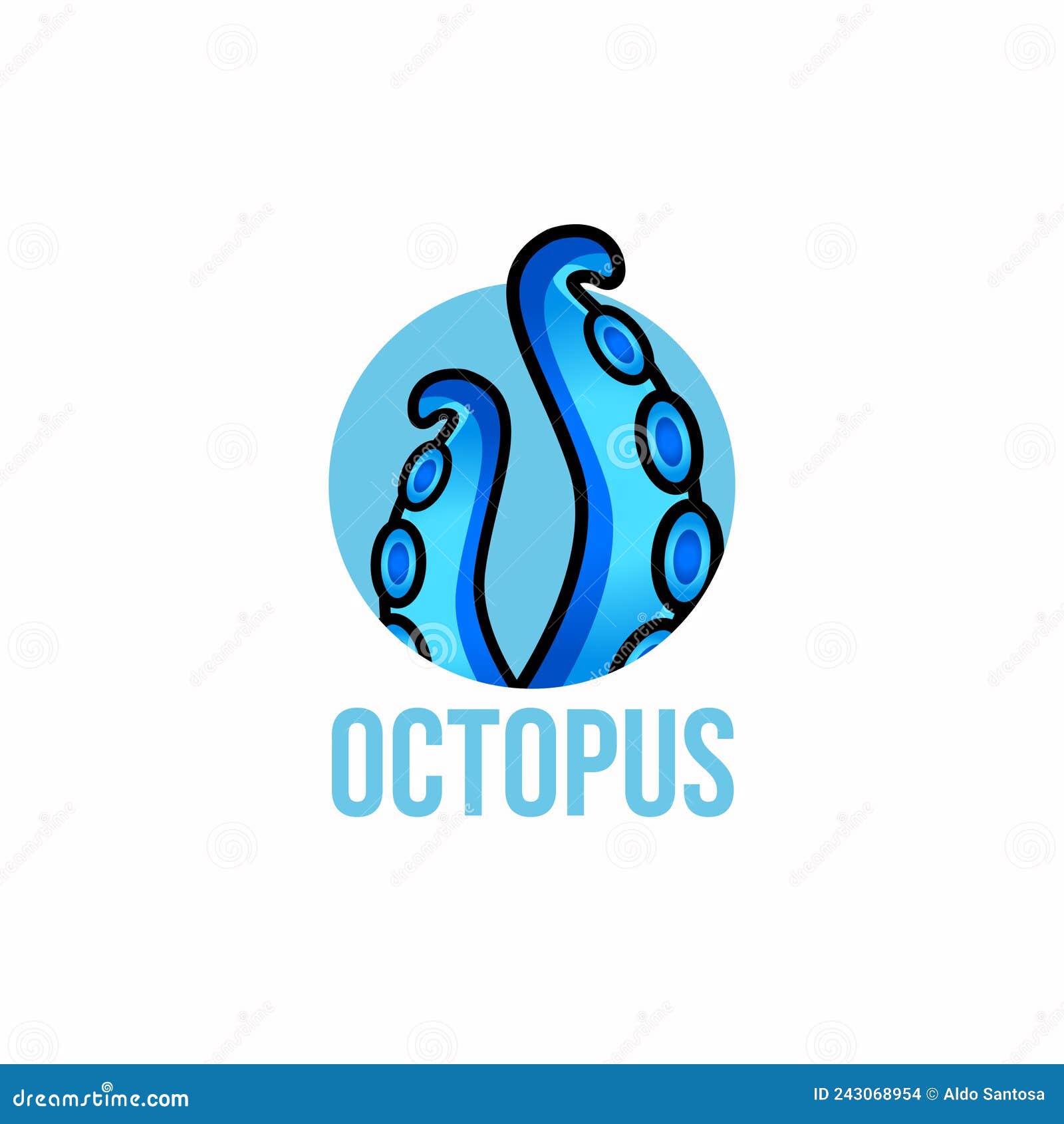 Octopus Sea Monster Logo Illustration Stock Vector - Illustration of ...