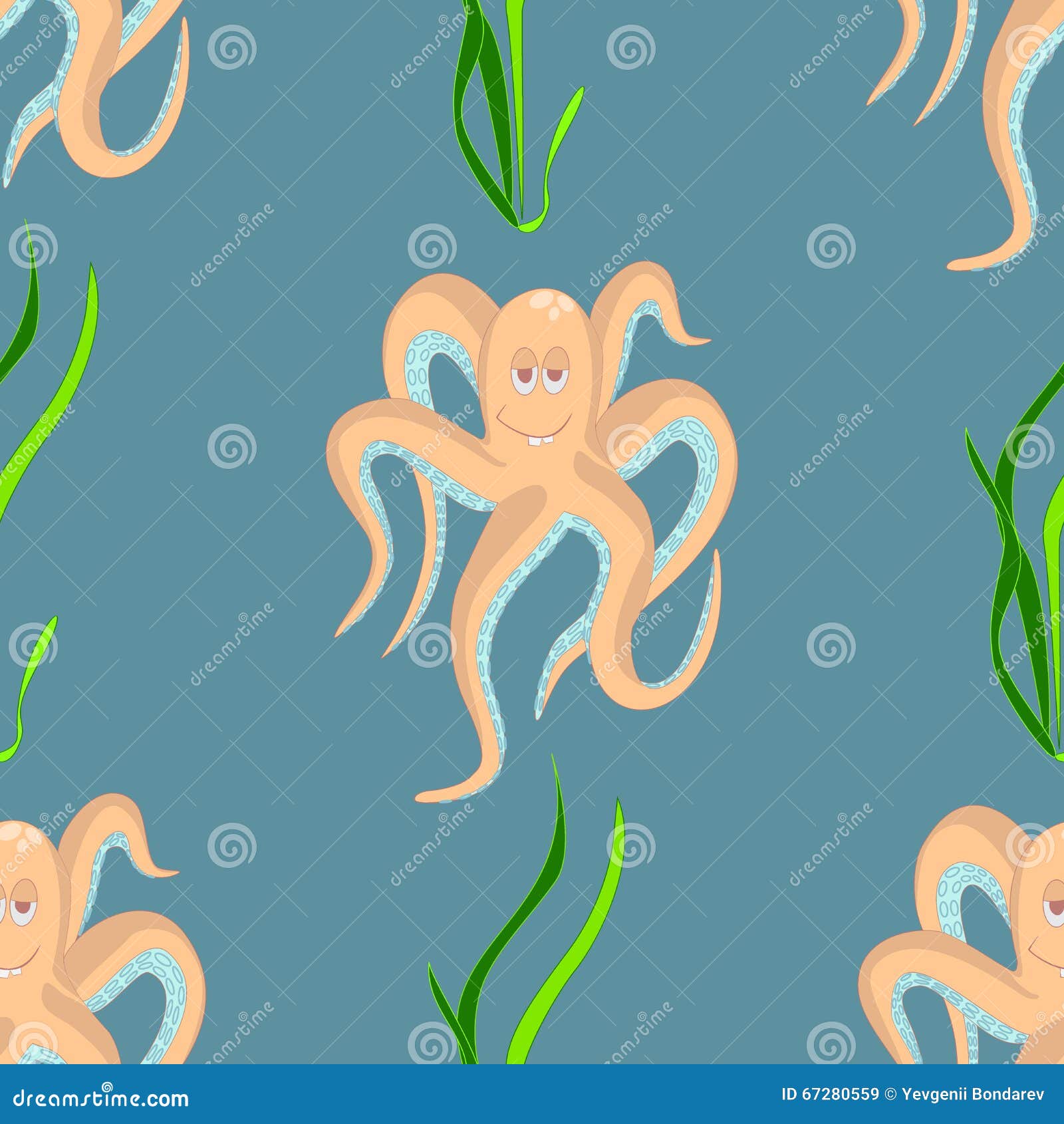 Octopus seamless pattern stock vector. Illustration of background ...