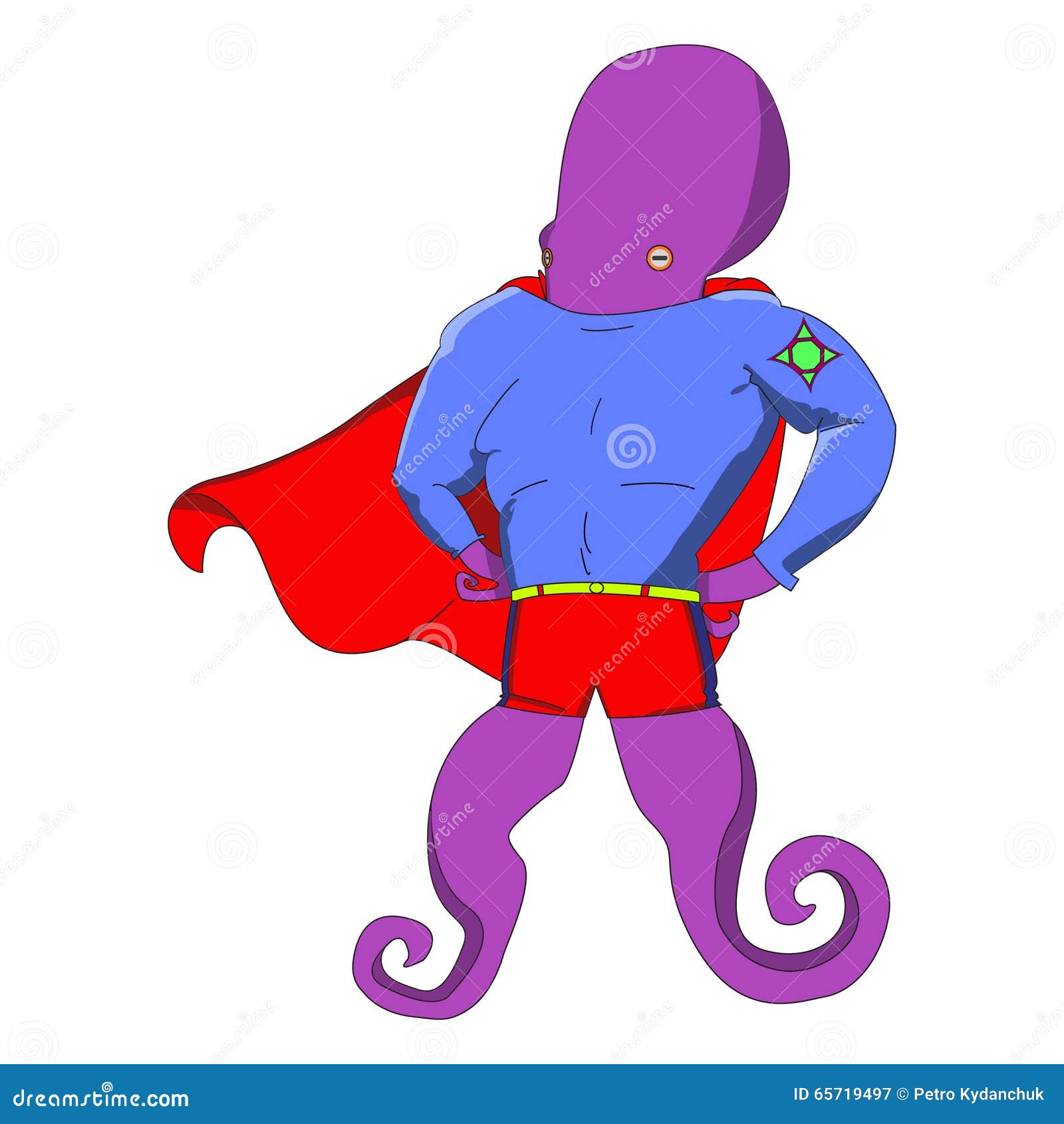 Octopus superhero stock illustration. Illustration of superhero - 65719497