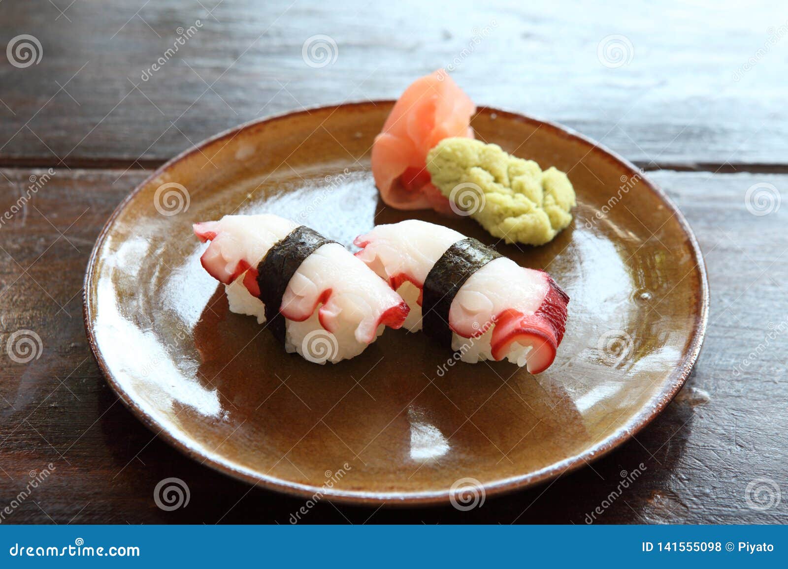Octopus sushi stock photo. Image of calamaro, japanese - 141555098