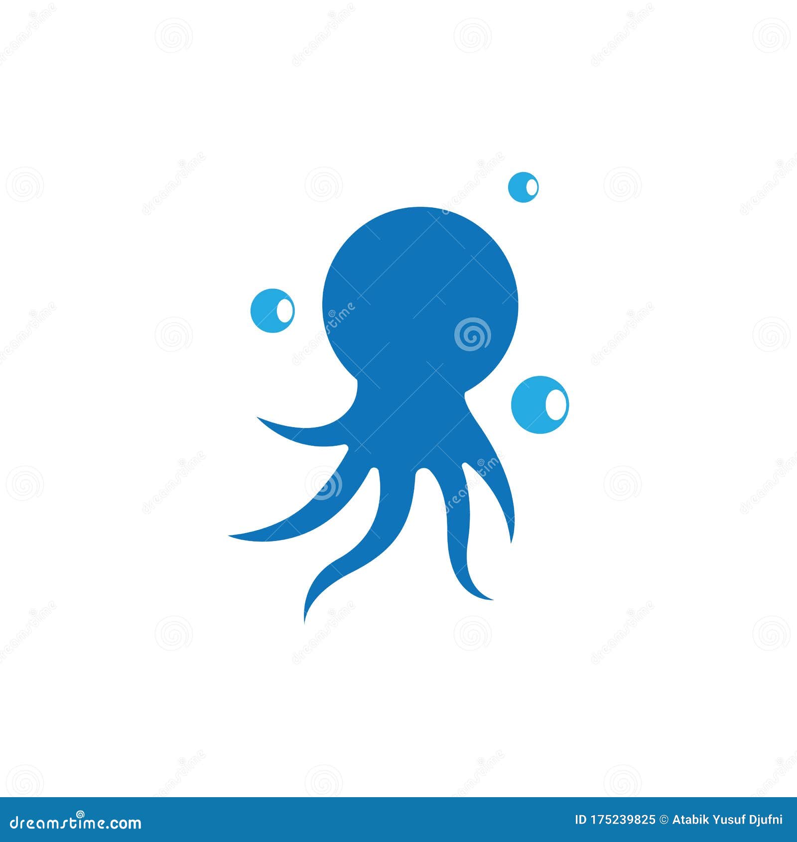 Octopus Symbol Icon On The White Background Vector Illustration ...