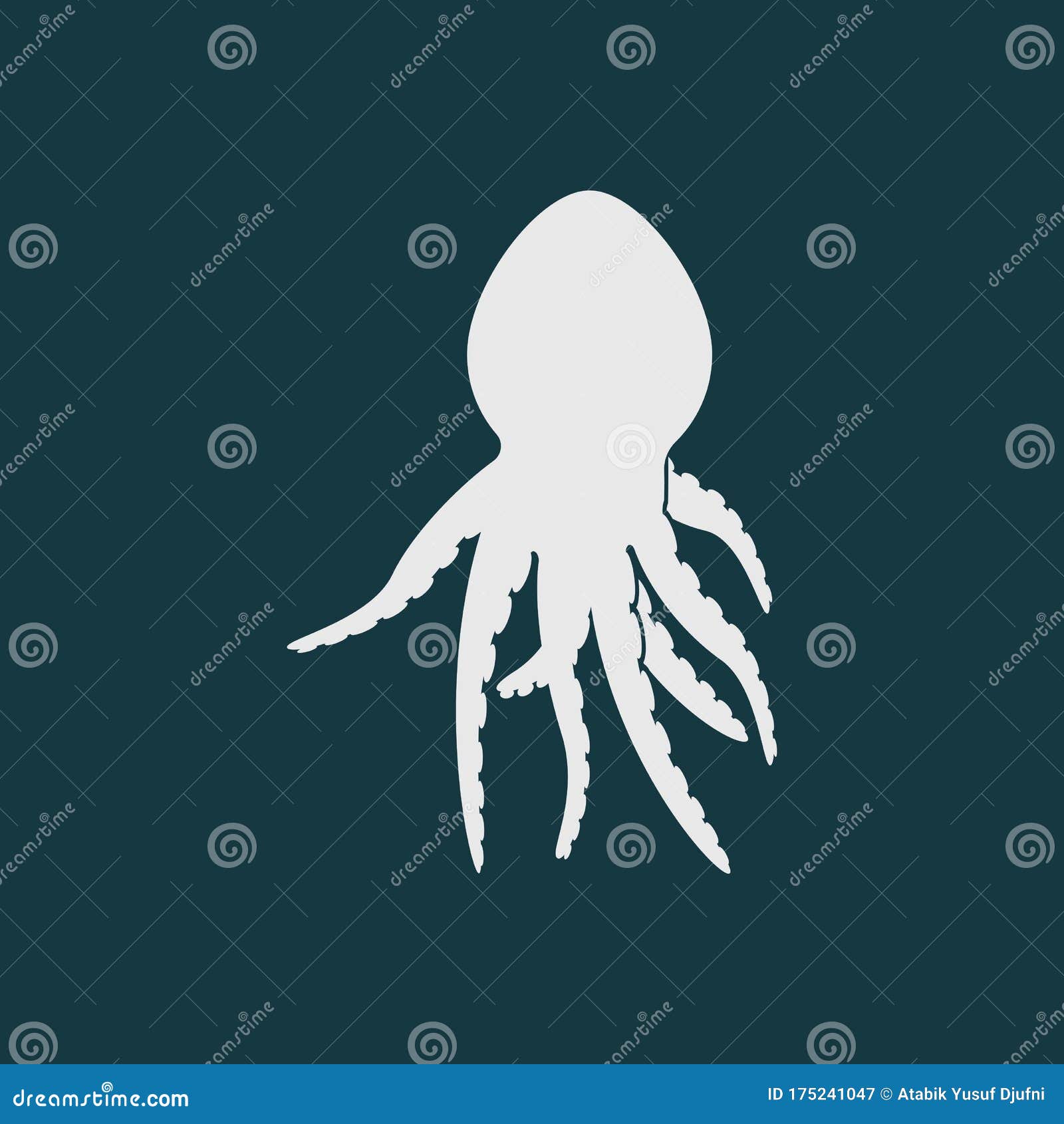 No Octopus Symbol Isolated On White Background. Underwater Animal ...
