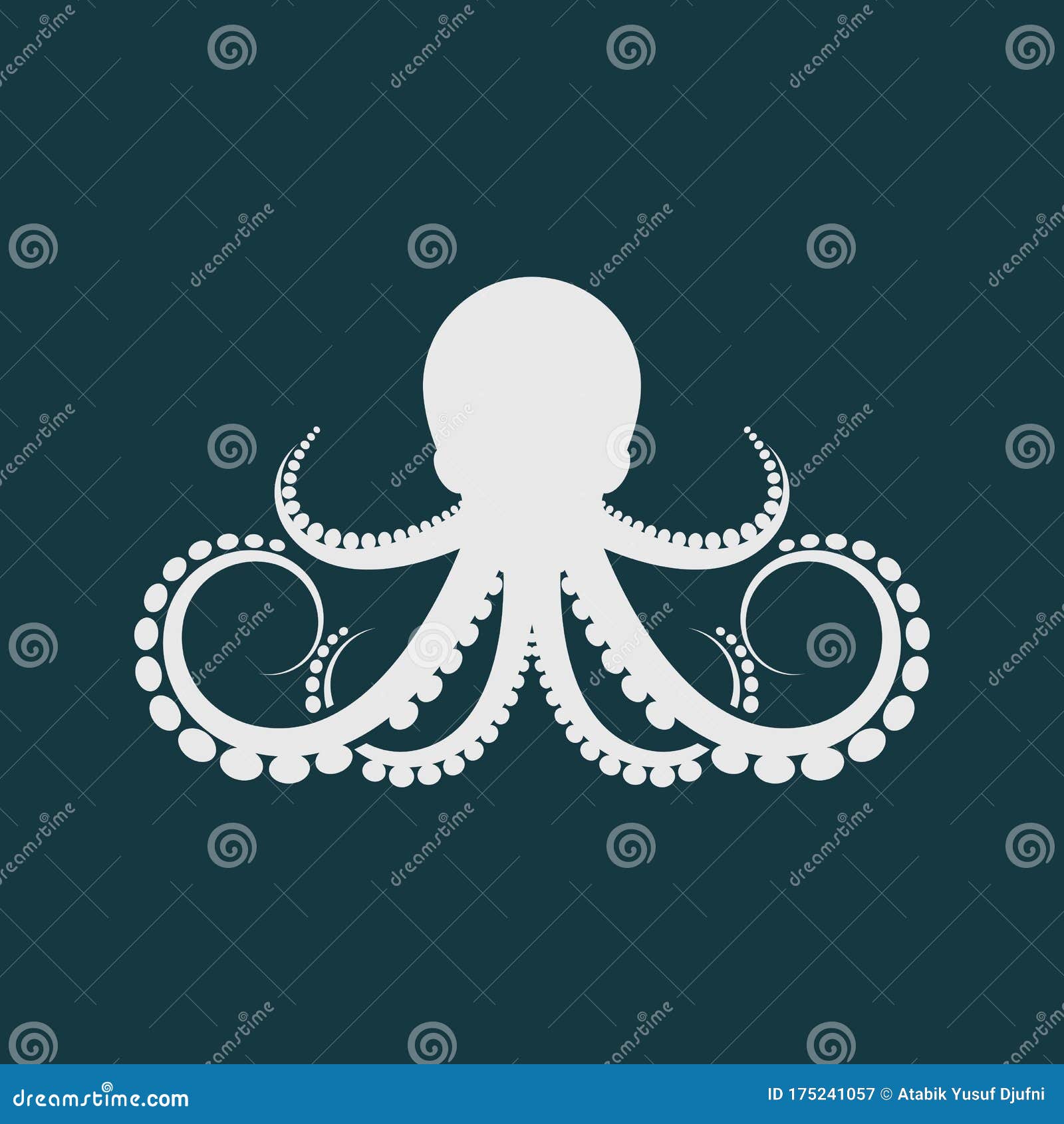 No Octopus Symbol Isolated On White Background. Underwater Animal ...