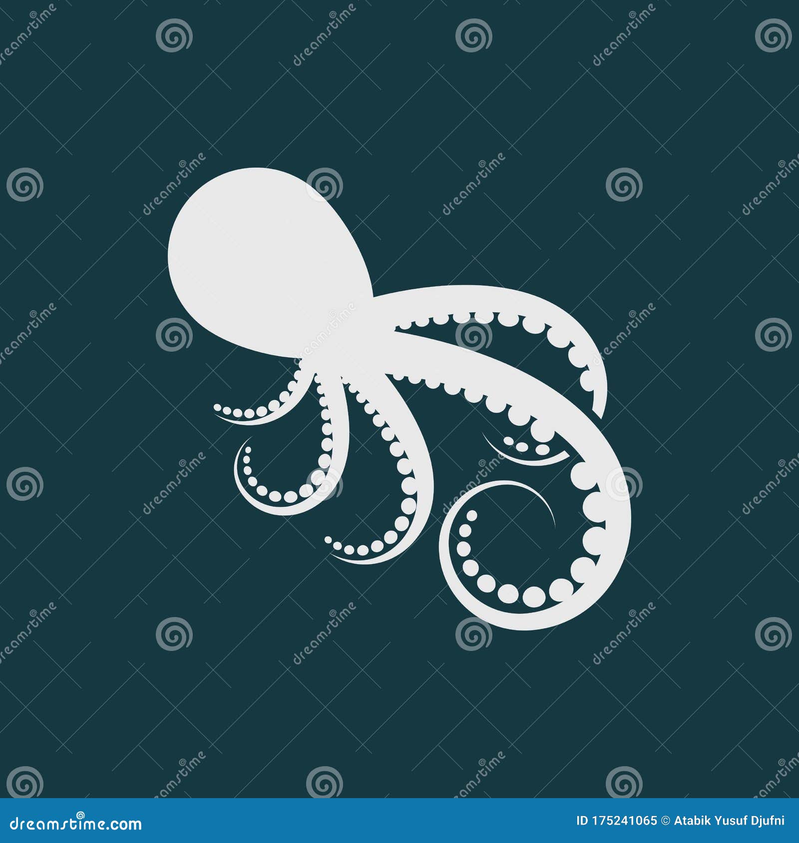 No Octopus Symbol Isolated On White Background. Underwater Animal ...