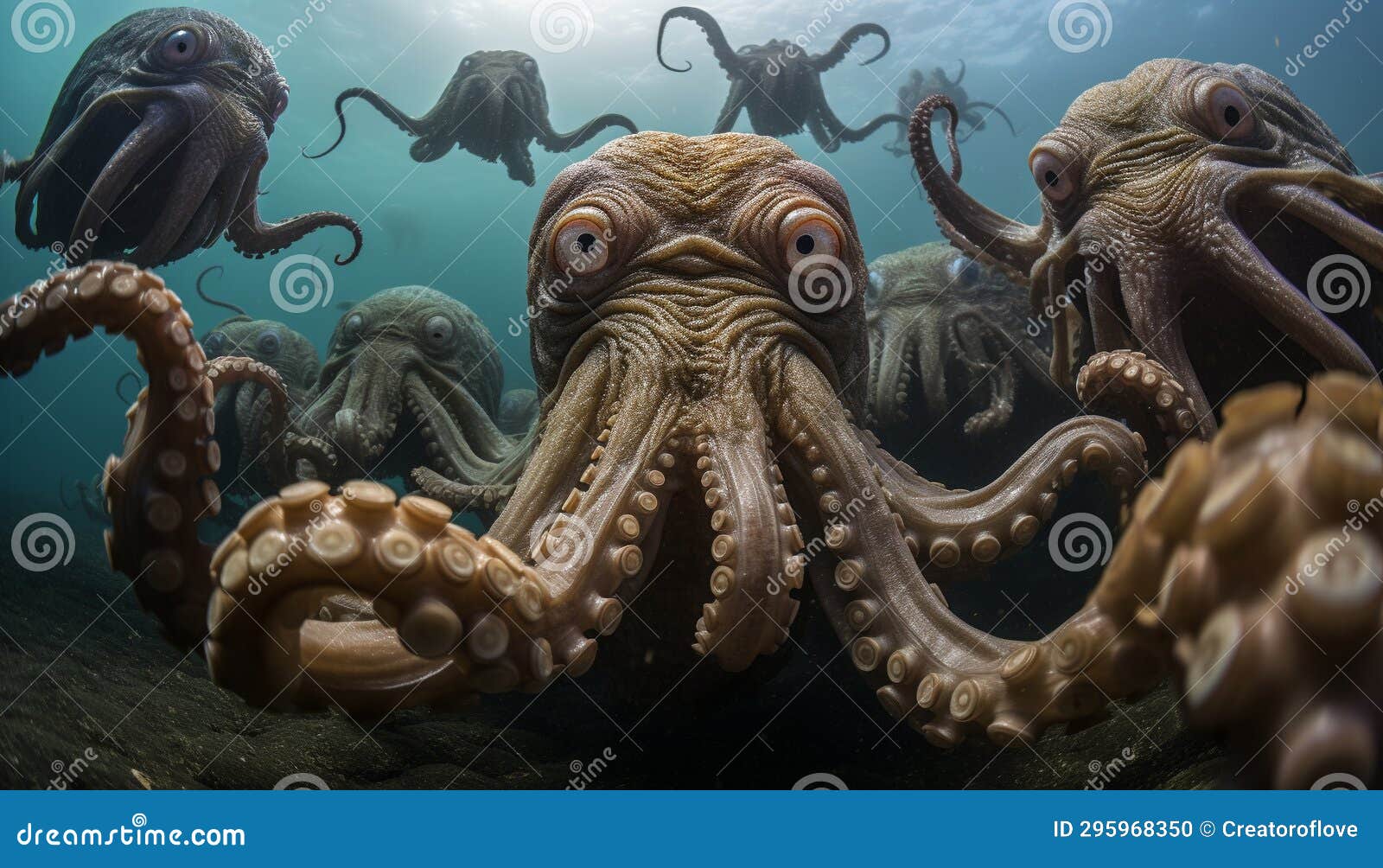 Group Of Octopus In Funky Wacky Wild Mismatch Colourful Outfits On ...