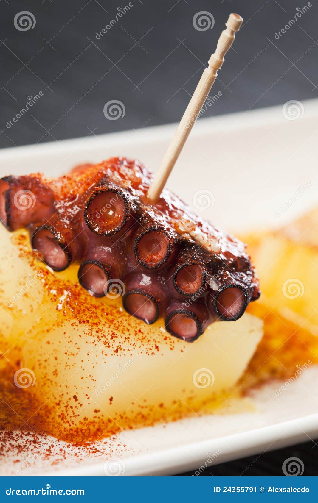 Octopus tapa stock image. Image of gourmet, portion, octopus - 24355791