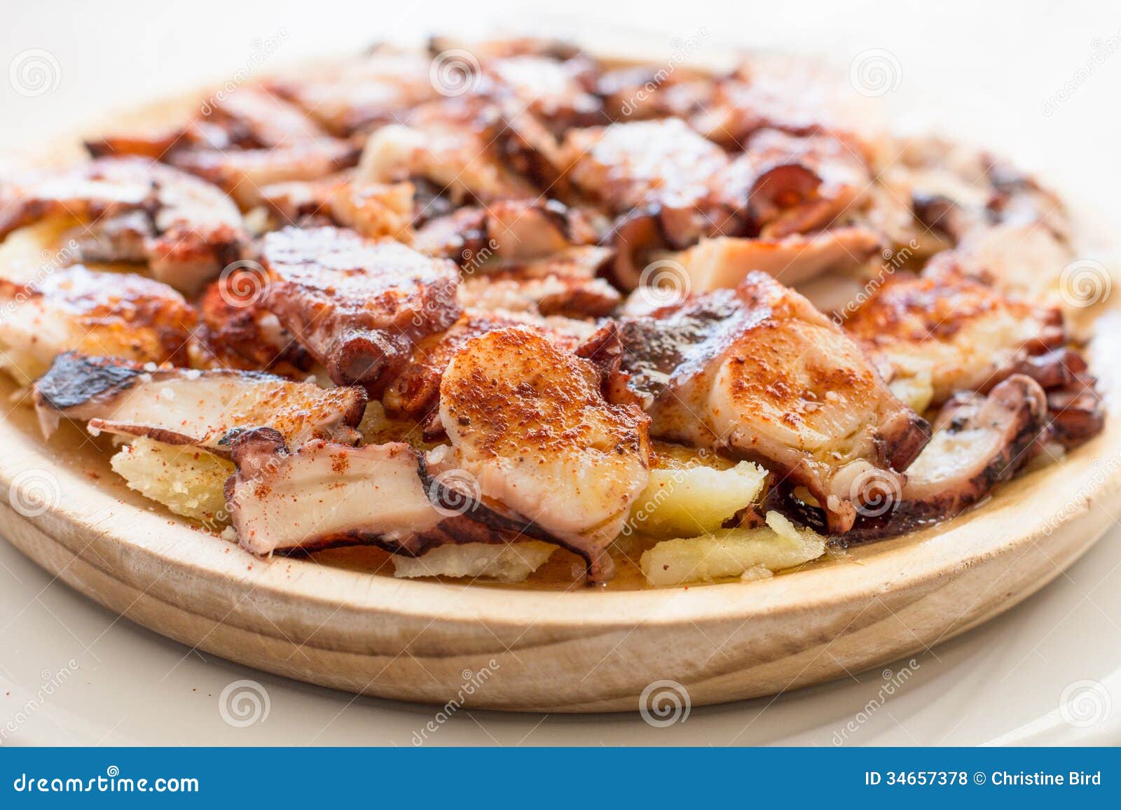 Octopus Tapas stock photo. Image of wood, octopus, macro - 34657378