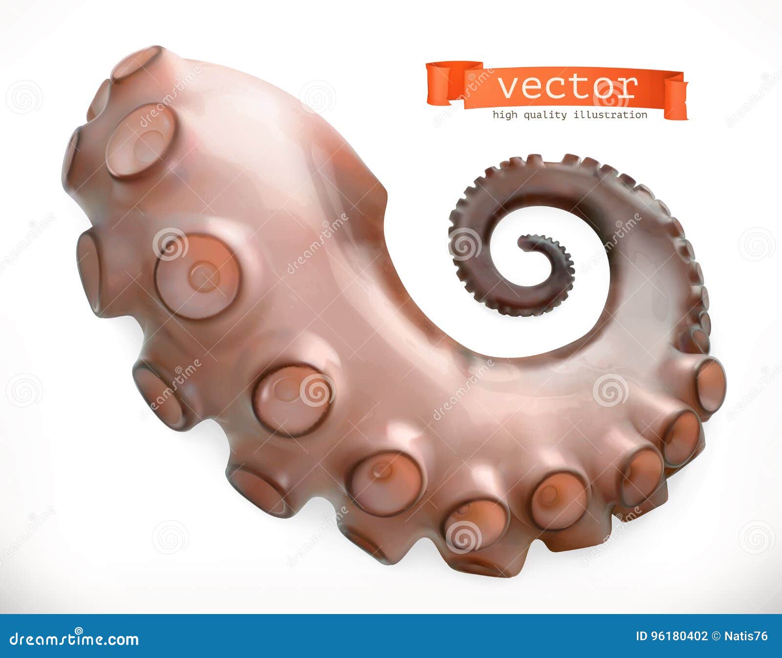 Octopus Tentacle Rectangular Frame Isolated Vector | CartoonDealer.com ...