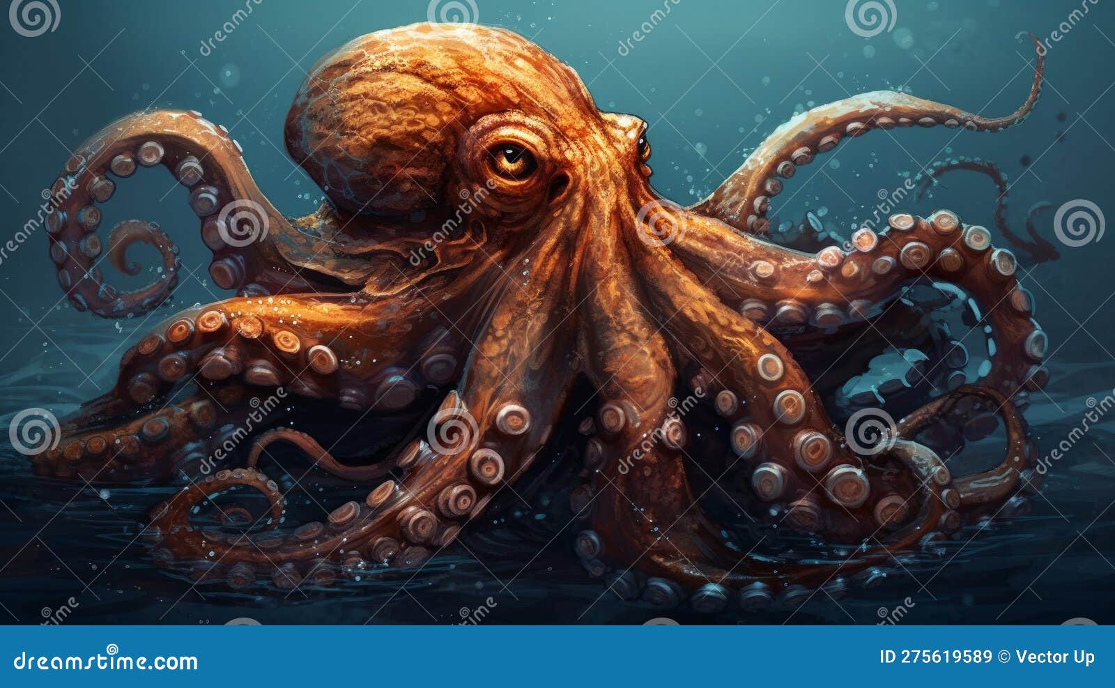 Octopus and Tentacles of Octopus. Generative AI Stock Illustration ...