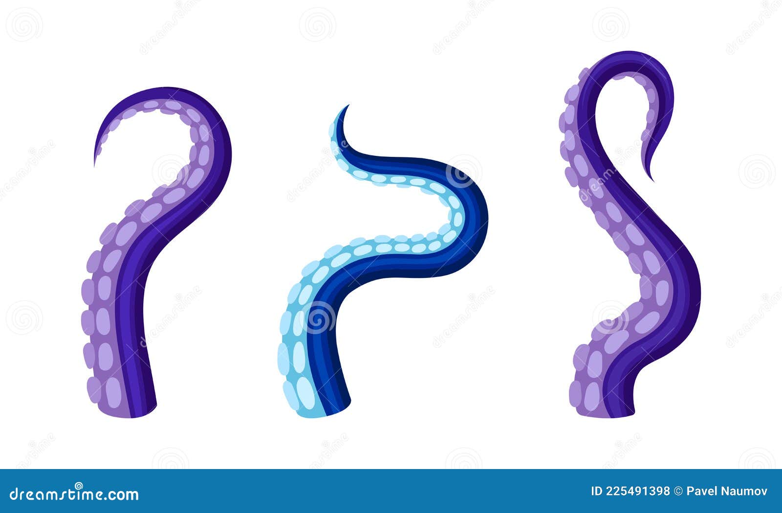 Octopus Tentacles or Limbs Wiggling and Snaking Vector Set Stock Vector ...