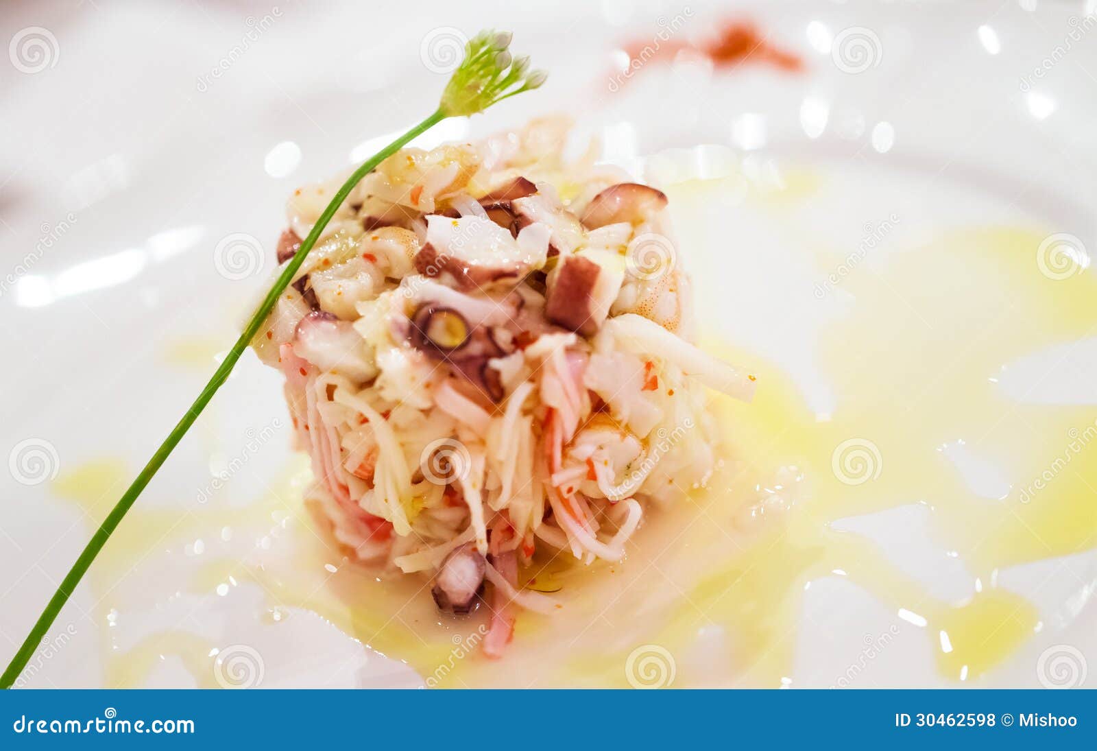 Octopus with truffle oil stock photo. Image of plate - 30462598