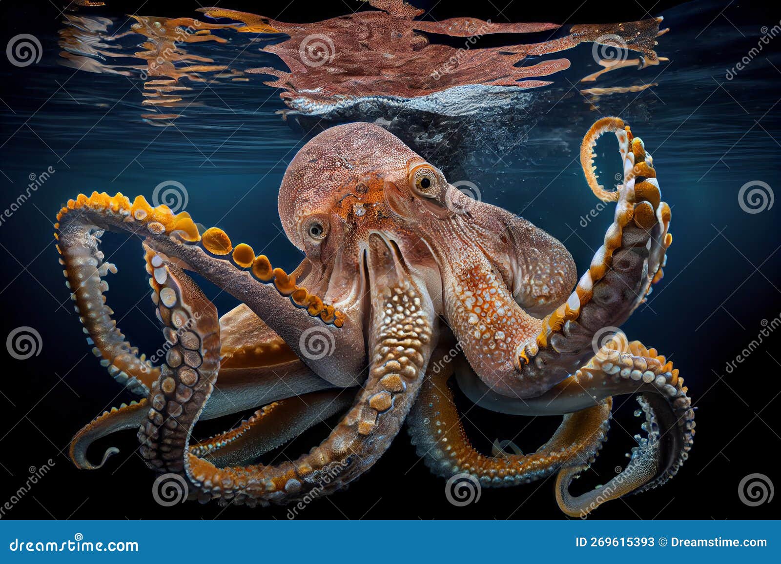 Octopus Underwater Sea Ocean Water Squid Fish Marine Animal Suction ...
