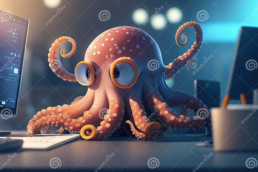 An Octopus Using Project Management Software. Ai Generative Stock ... An Octopus Using Project Management Software. Ai Generative Stock ...