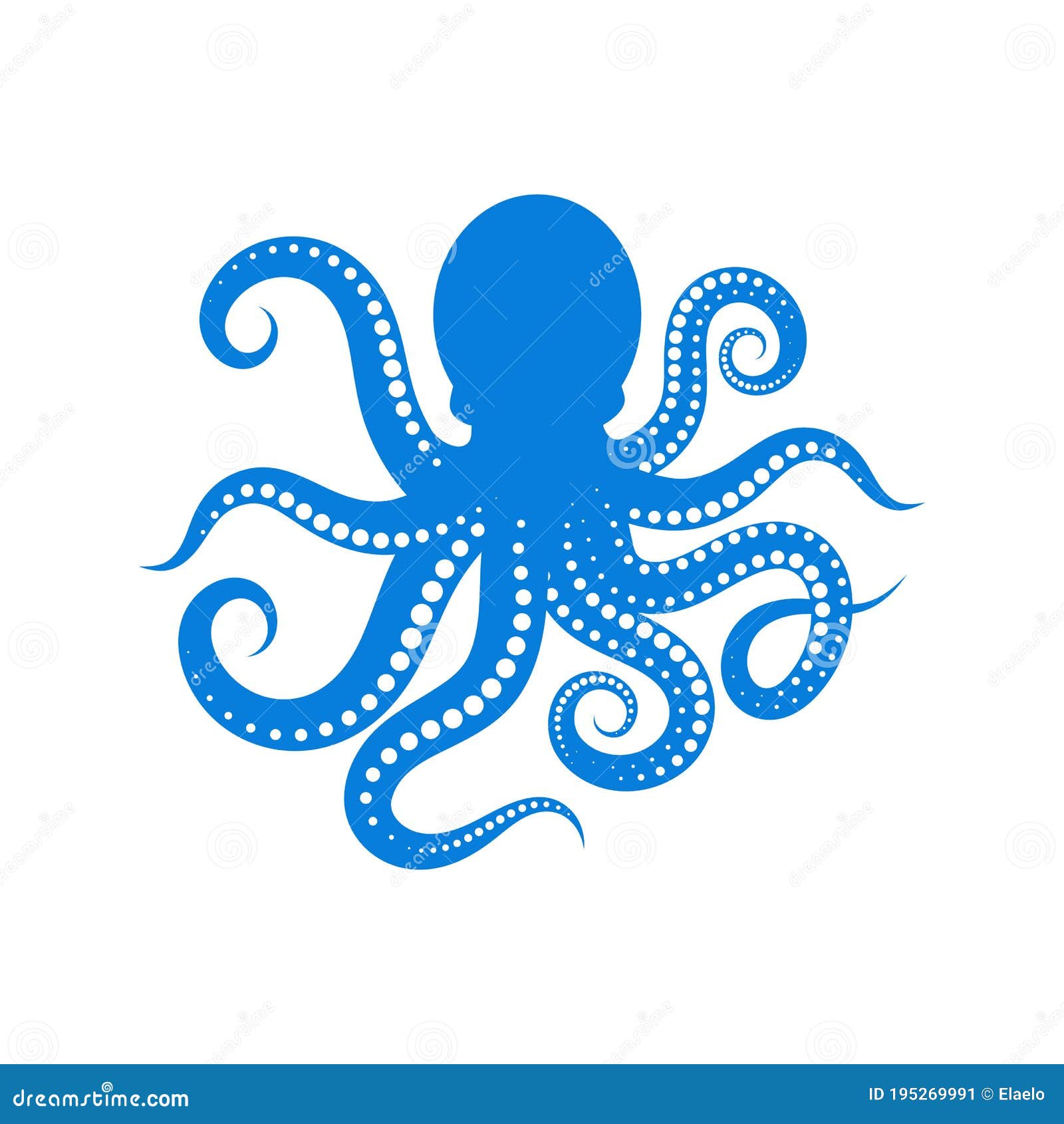 Octopus Vector Icon Illustration Stock Vector - Illustration of nature ...