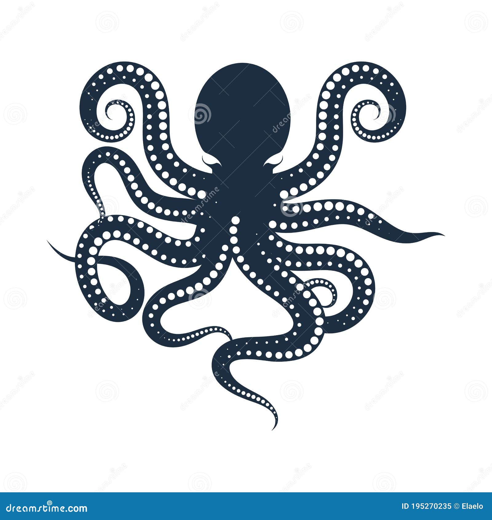 Octopus Vector Icon Illustration Stock Vector - Illustration of logo ...