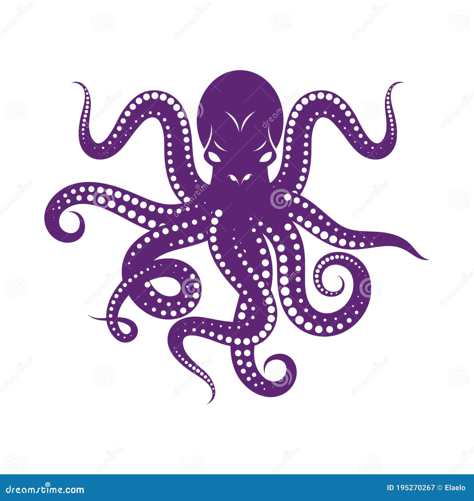 Octopus Vector Icon Illustration Stock Vector - Illustration of element ...