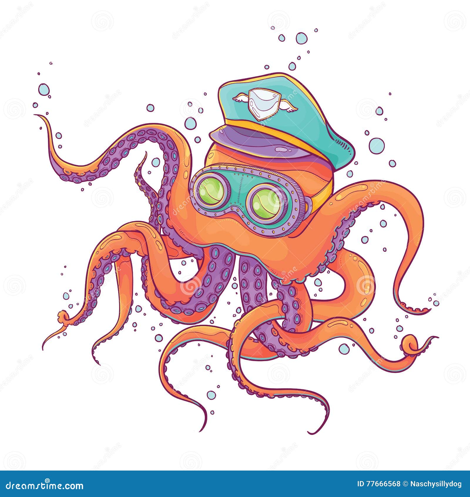 Octopus Captain Royalty-Free Cartoon | CartoonDealer.com #1600199