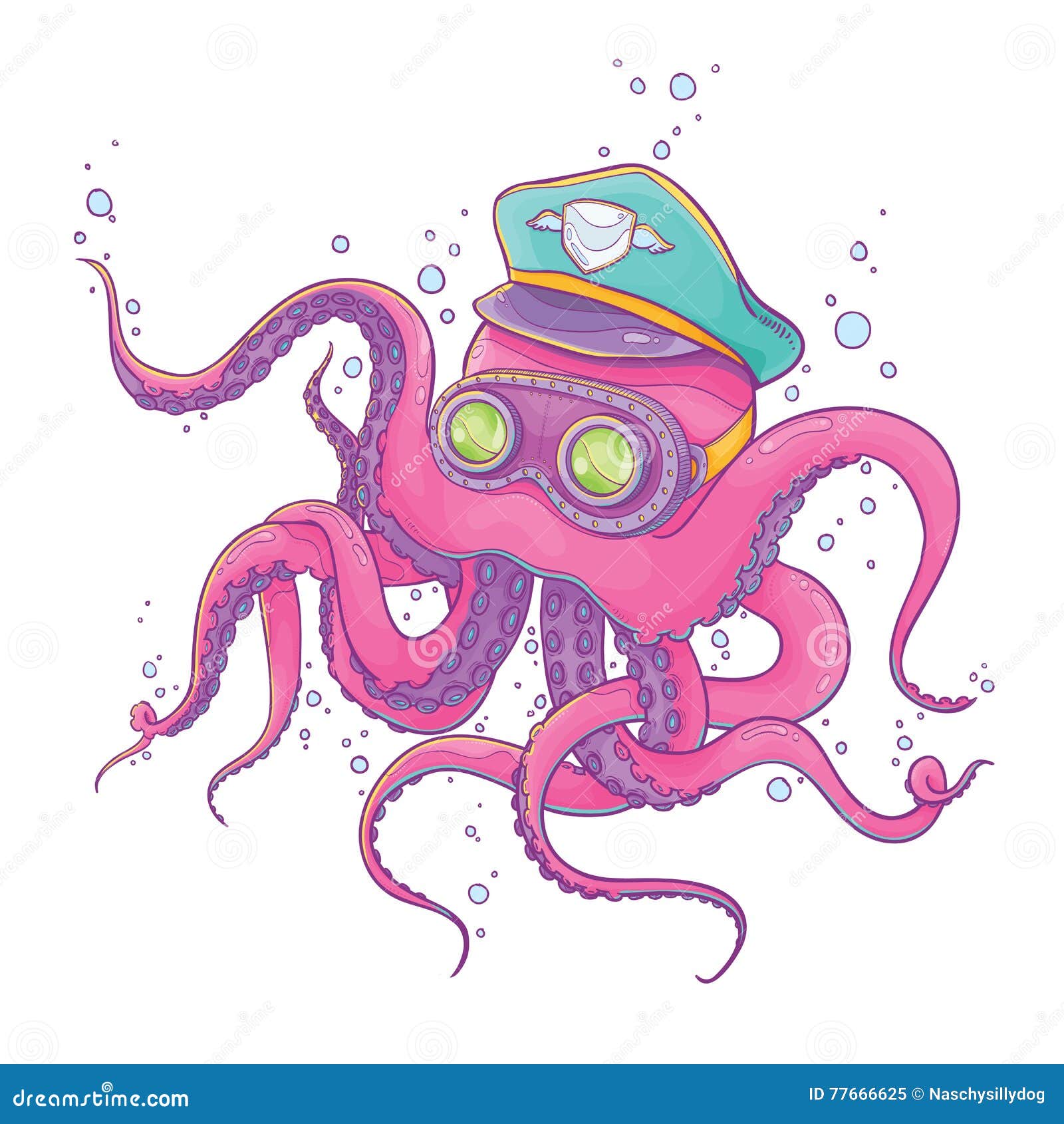 Octopus Captain Royalty-Free Cartoon | CartoonDealer.com #1600199