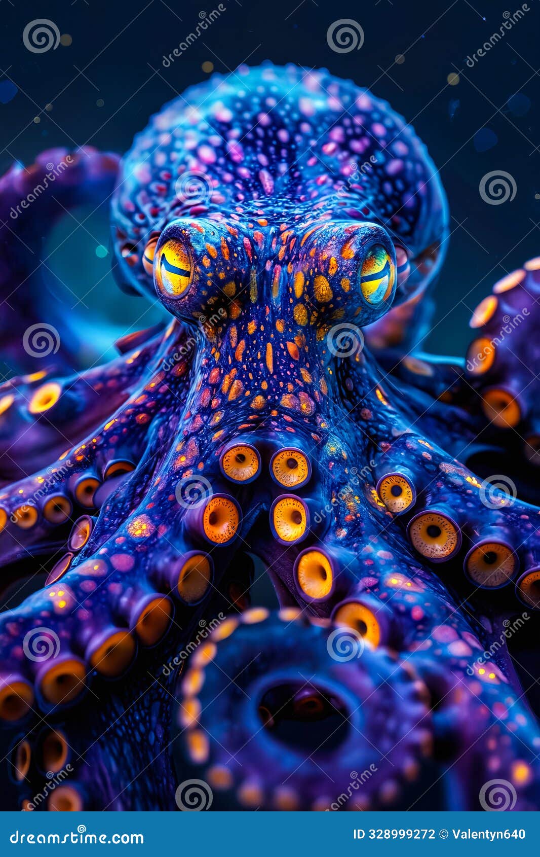 An Octopus with Yellow Eyes and Tentacles. Generative AI Stock ...