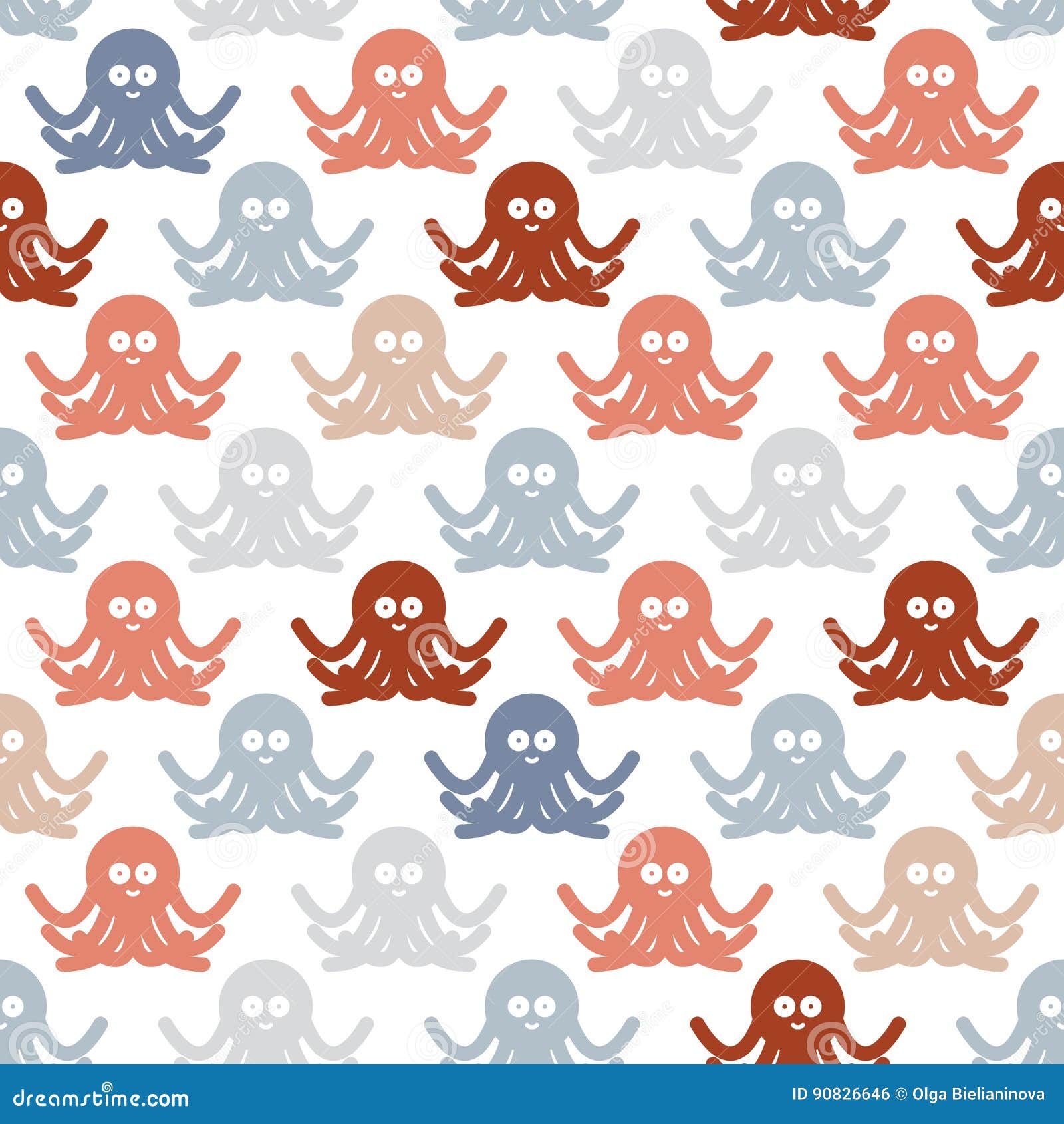 Octopuses Background Pattern. Stock Vector - Illustration of octopus ...