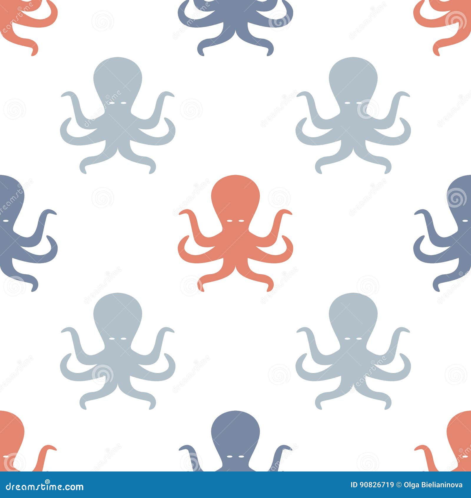 Octopuses Background Pattern. Stock Vector - Illustration of background ...