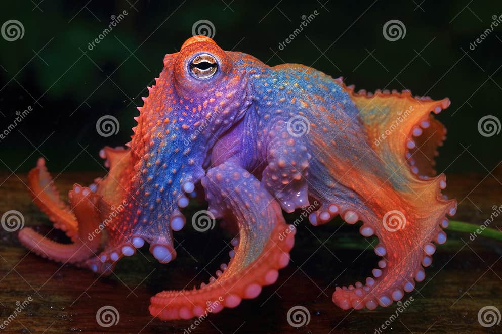 Octopuses Changing Colors To Communicate Stock Illustration ...