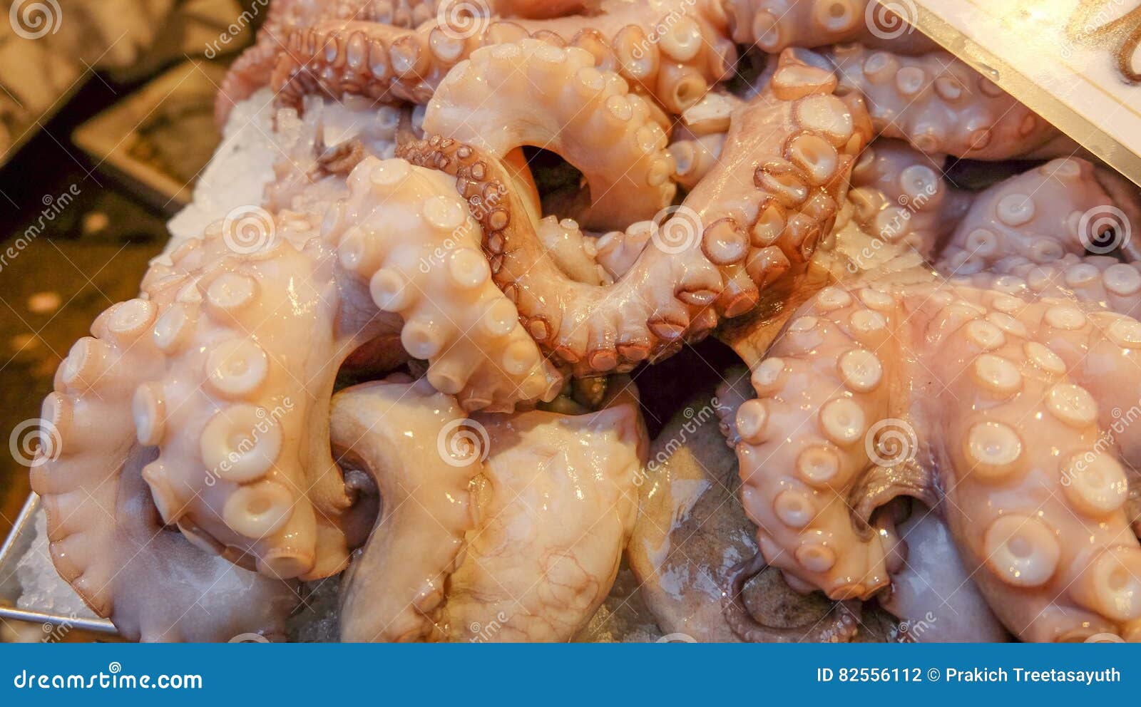 Octopuses in a fish market stock photo. Image of animal - 82556112
