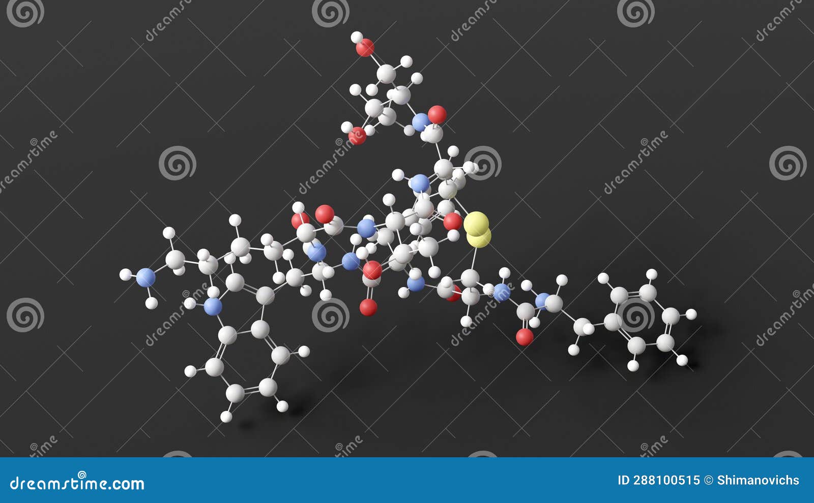 Octreotide Molecule, Structural Chemical Formula, Ball-and-stick Model ...