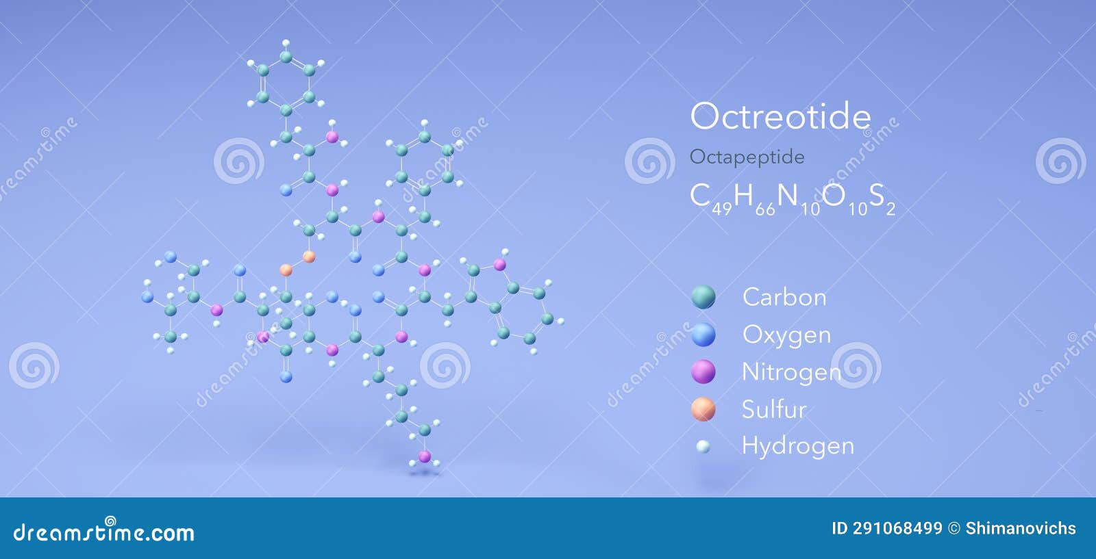 Octreotide Molecule, Molecular Structures, Octapeptide, 3d Model ...