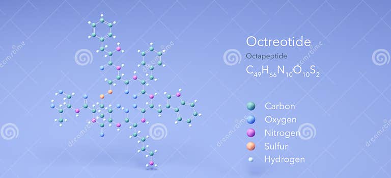 Octreotide Molecule, Molecular Structures, Octapeptide, 3d Model ...