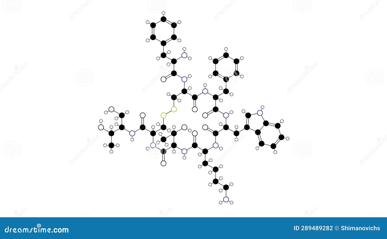 Octreotide Molecule, Structural Chemical Formula, Ball-and-stick Model ...