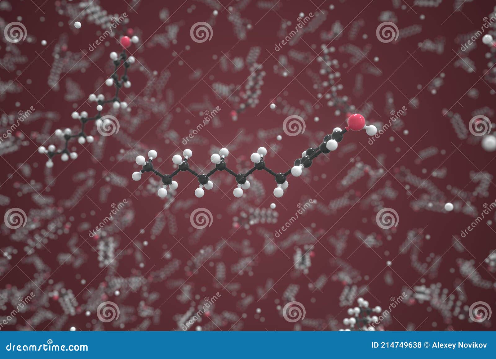 4-octylphenol Molecule, Ball-and-stick Molecular Conceptual Model ...