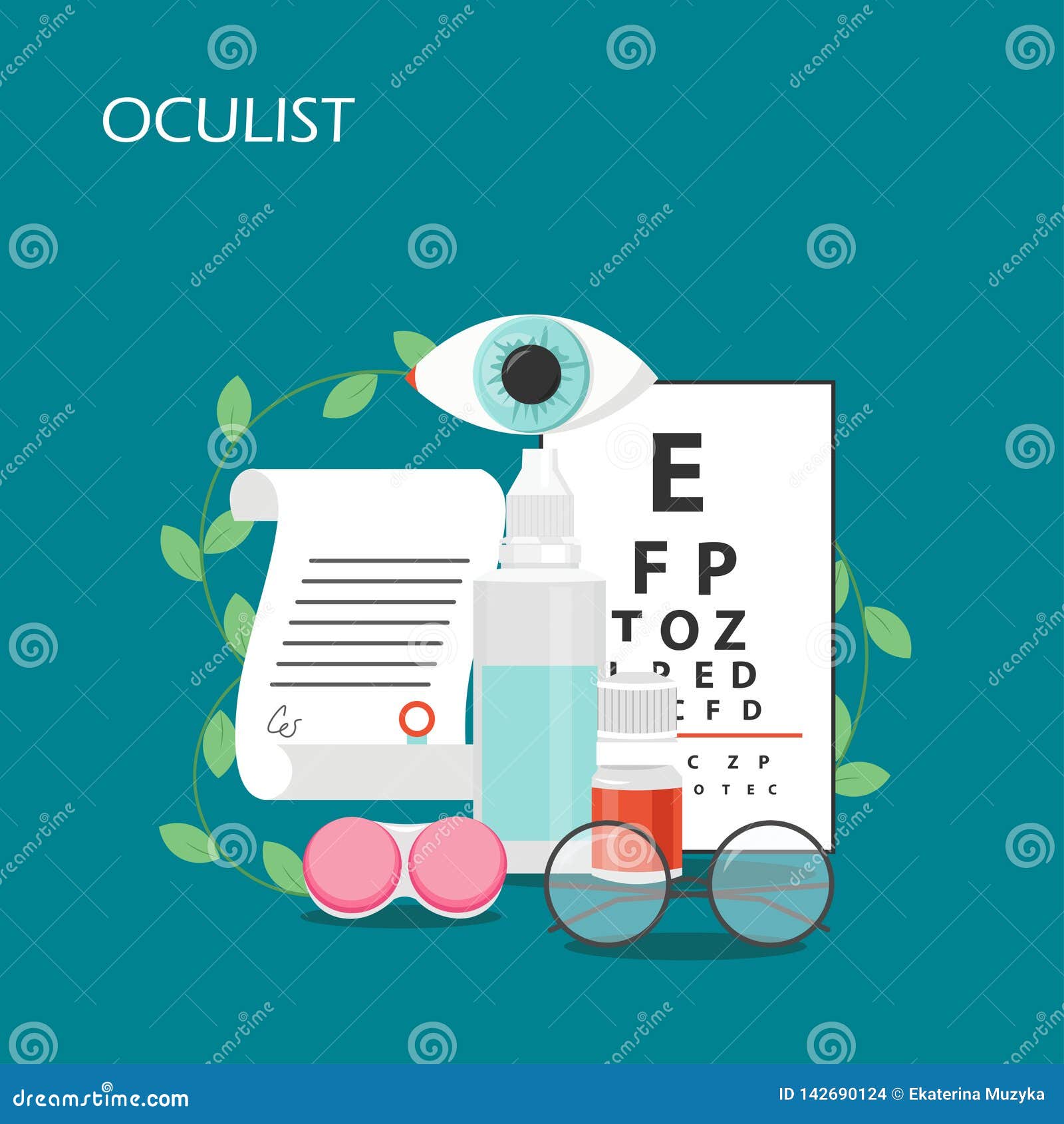 Ophthalmology And Optometry Flyer Banner Posters Card. Vector ...