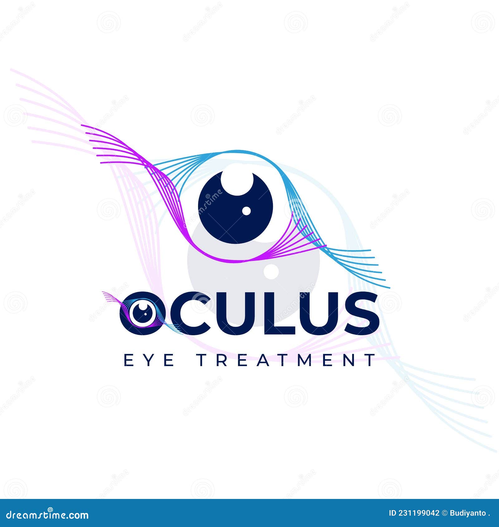 Oculus Eye Treatment, Creative Vector Wave Line and Eyeball Stock ...
