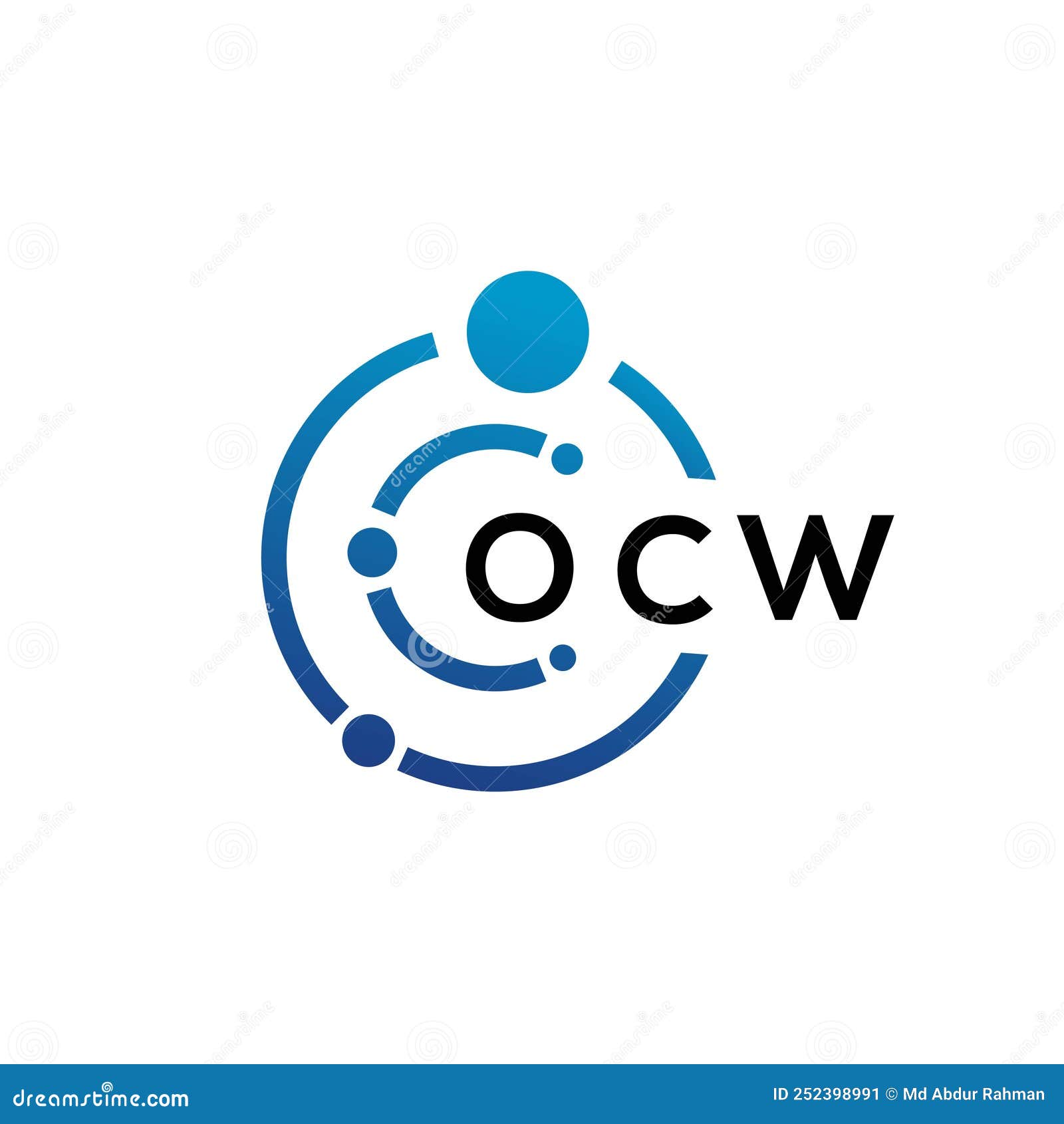 OCW Letter Technology Logo Design on White Background. OCW Creative ...